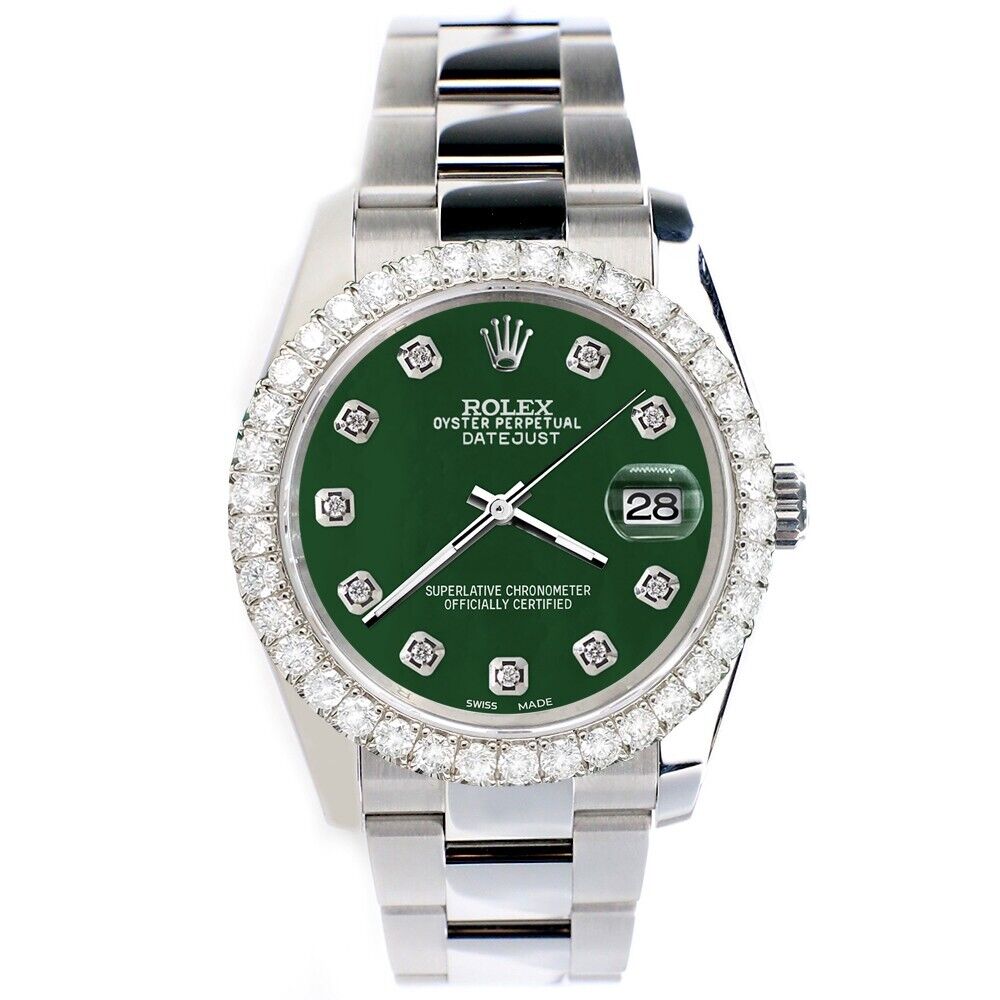 Rolex Datejust Diamond Bezel/Forest Green Diamond Dial Watch | Rolex ...